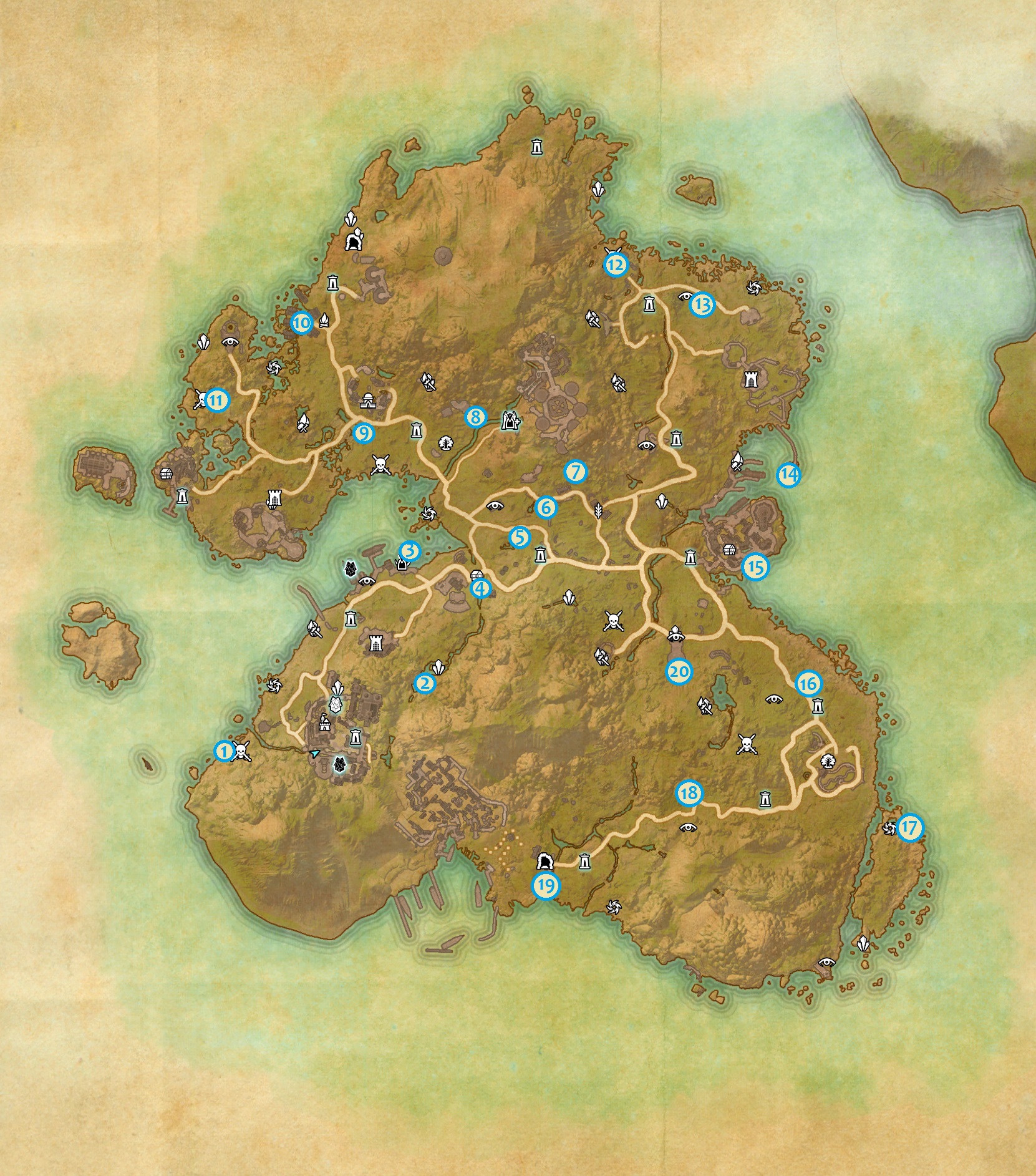 Cartes du Couchant et d'Artaeum - TESO - ESOAZ