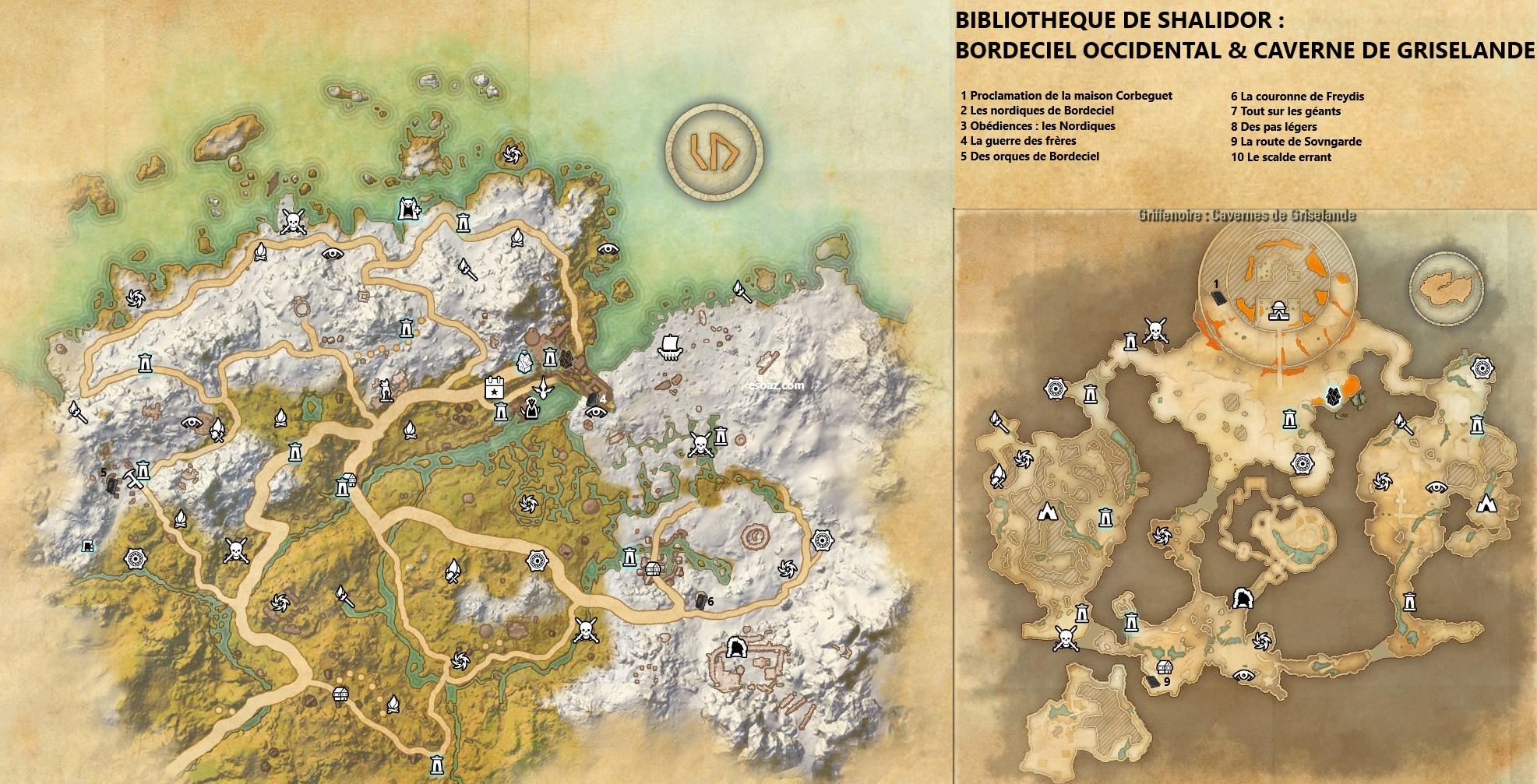 Bibliothèque de Shalidor : Bordeciel occidental - TESO - ESOAZ