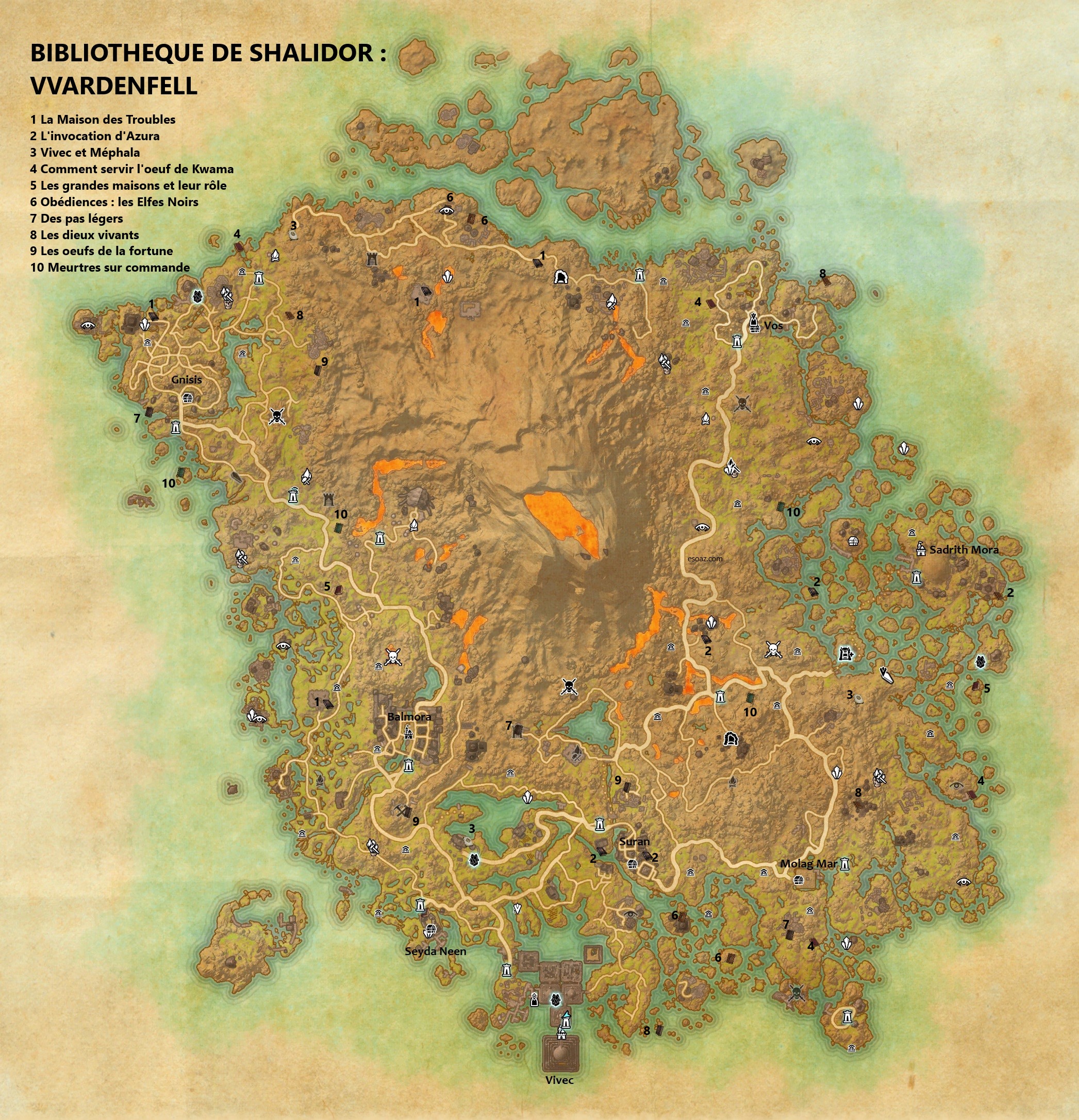 Bibliothèque de Shalidor : Vvardenfell - TESO - ESOAZ